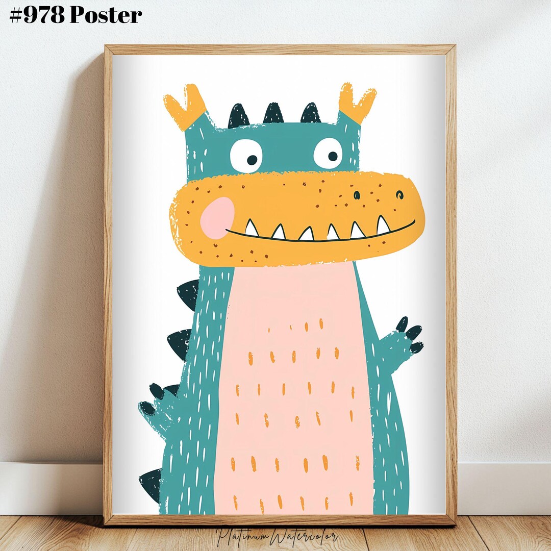 Dragon Digital Poster for Kids, Printable Poster, Digital Download ...