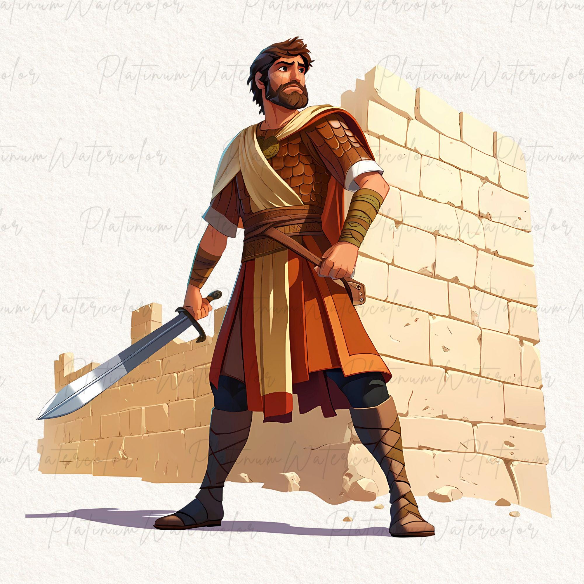 Joshua Clipart Biblical Characters, Clipart Bundle, Bible Clipart ...