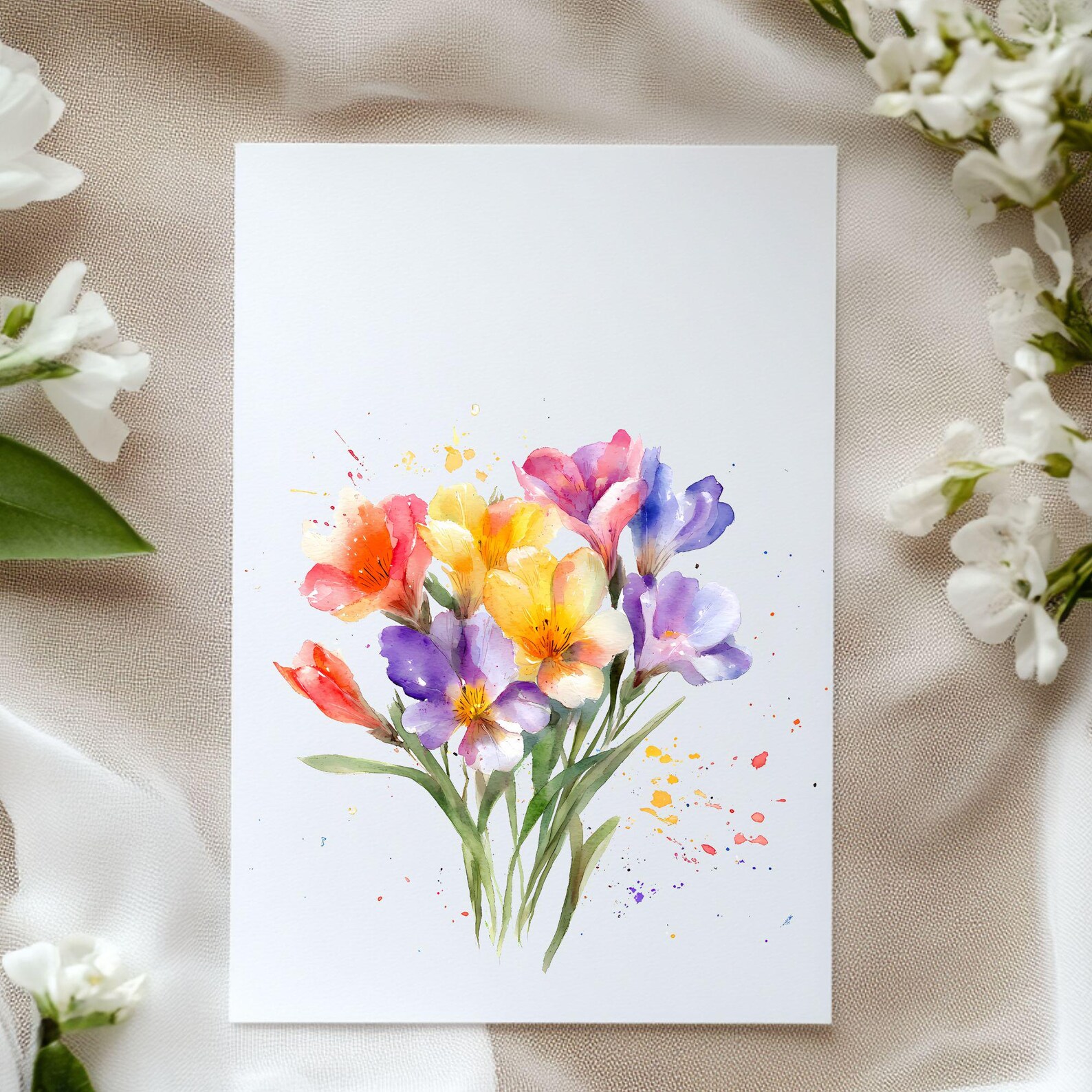 Freesias Clipart, Flower Clipart, Sublimation PNG, Freesias for a Touch ...