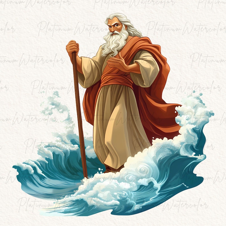 Moses Old Testament Clipart Bundle, Bible Study, Transparent Background ...
