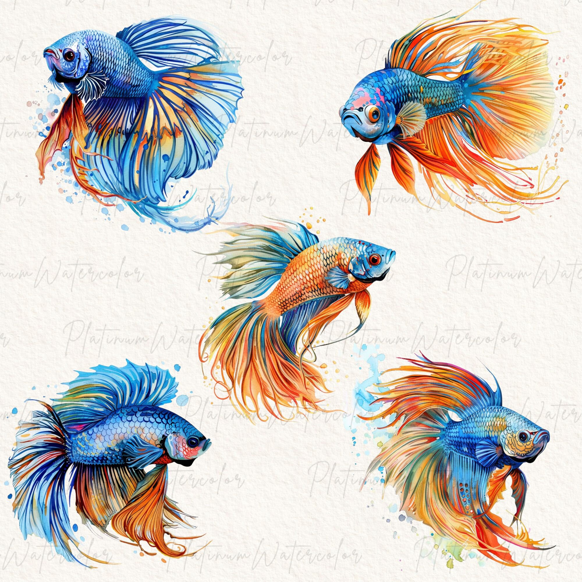 Fish Ocean Clipart Bundle, Sea Animals, Sea World Clipart, Transparent ...