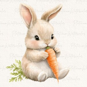 10 Bunny With Carrot Clipart Bundle, Easter Bunny, Spring Clipart ...