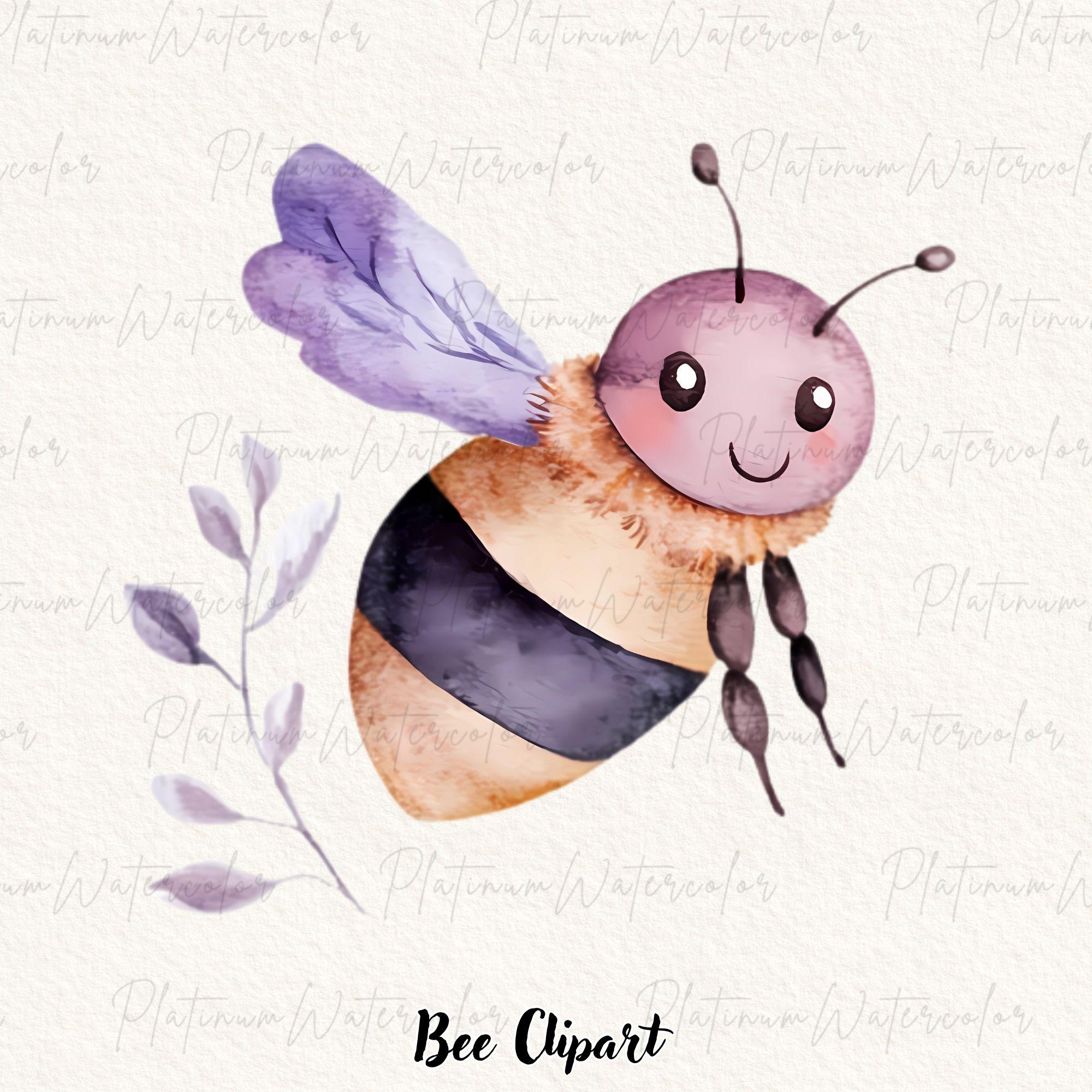 Watercolor Bee Clipart Bundle, Bee Png, Charming Bee Watercolor Clipart ...