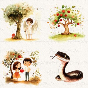 Adam and Eve Clipart Bundle, Religious Png, Transparent Background ...