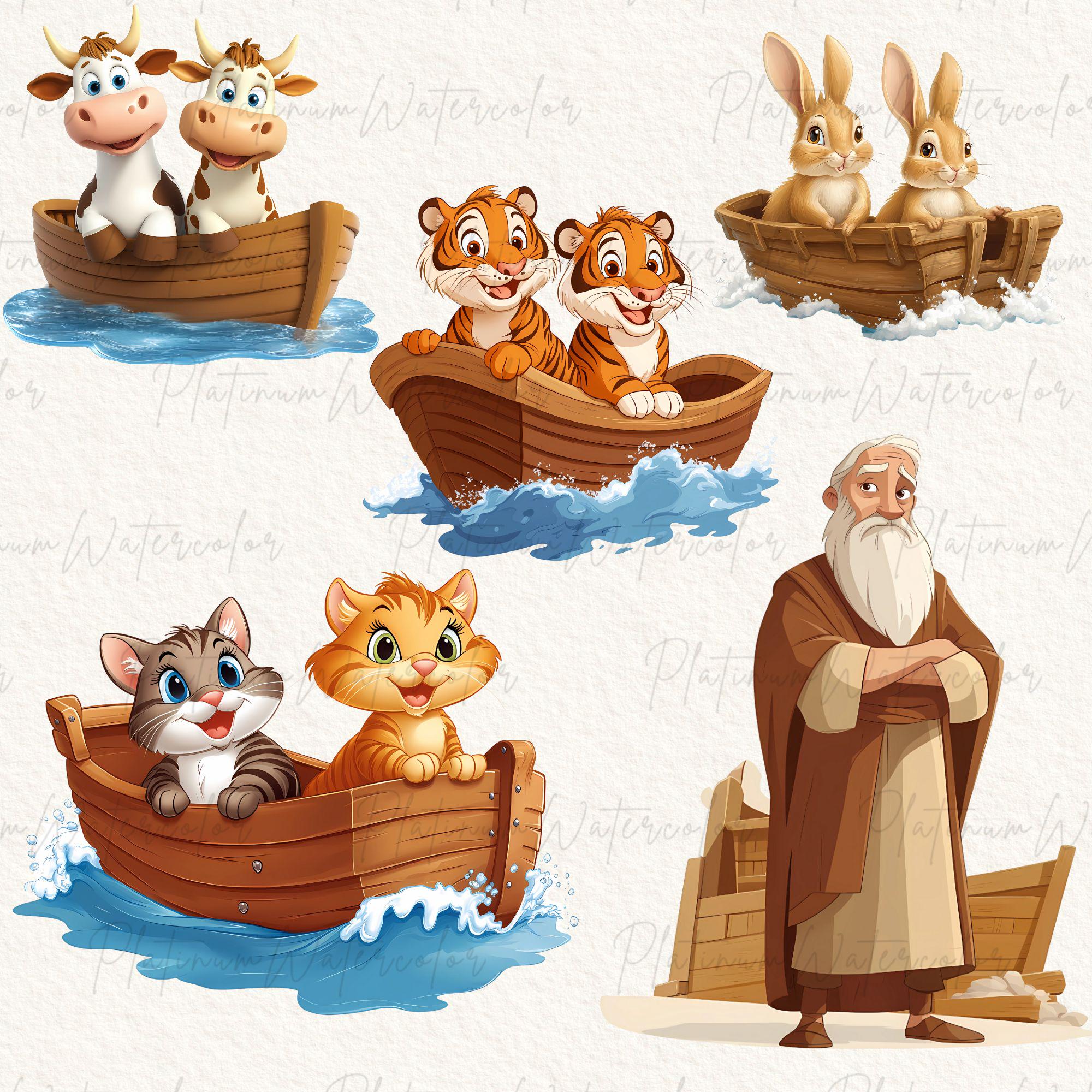 Noahs Ark Png, Clipart Bundle, Transparent Background, Digital Clipart ...