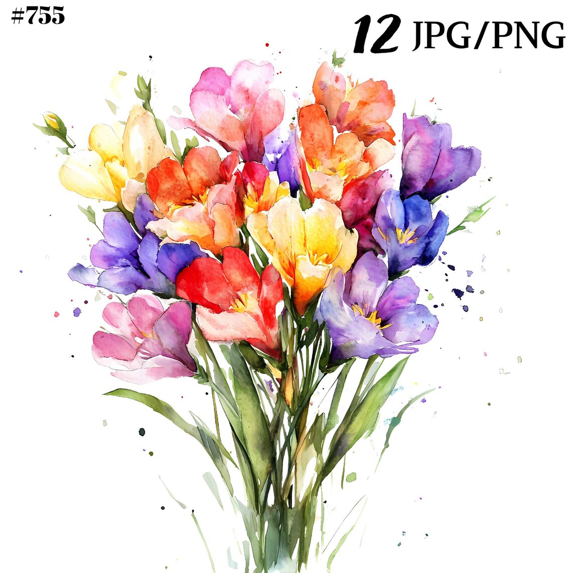 Freesias Clipart, Flower Clipart, Sublimation PNG, Freesias for a Touch ...