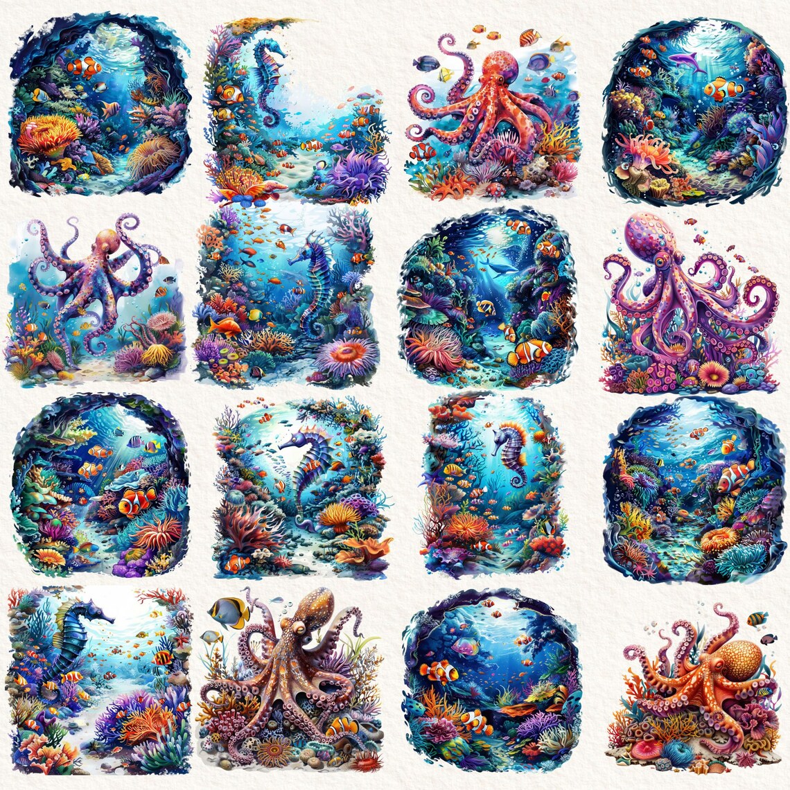 Under the Sea Clipart Bundle, Ocean Clipart, Magical Sea Png ...