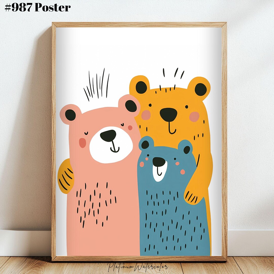 Teddy Bear Poster, Digital Products, Digital Art Print – Designed for a ...
