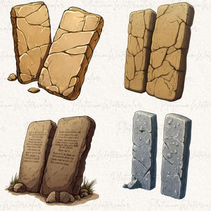 16 Two Tablets of Theten Commandments Cliparts, Old Testament Bible ...