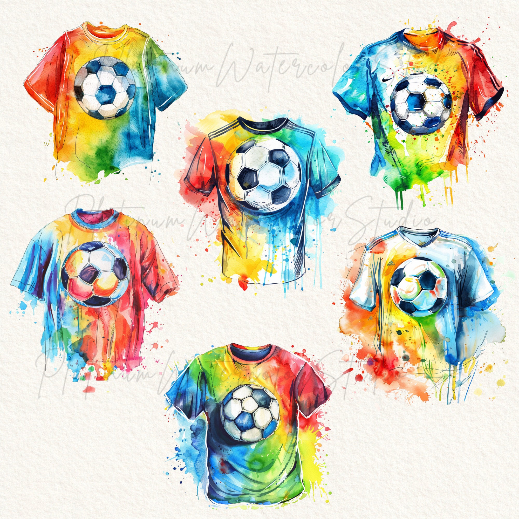 Watercolor Football Clipart, Football T-shitr PNG Clipart, Sports ...