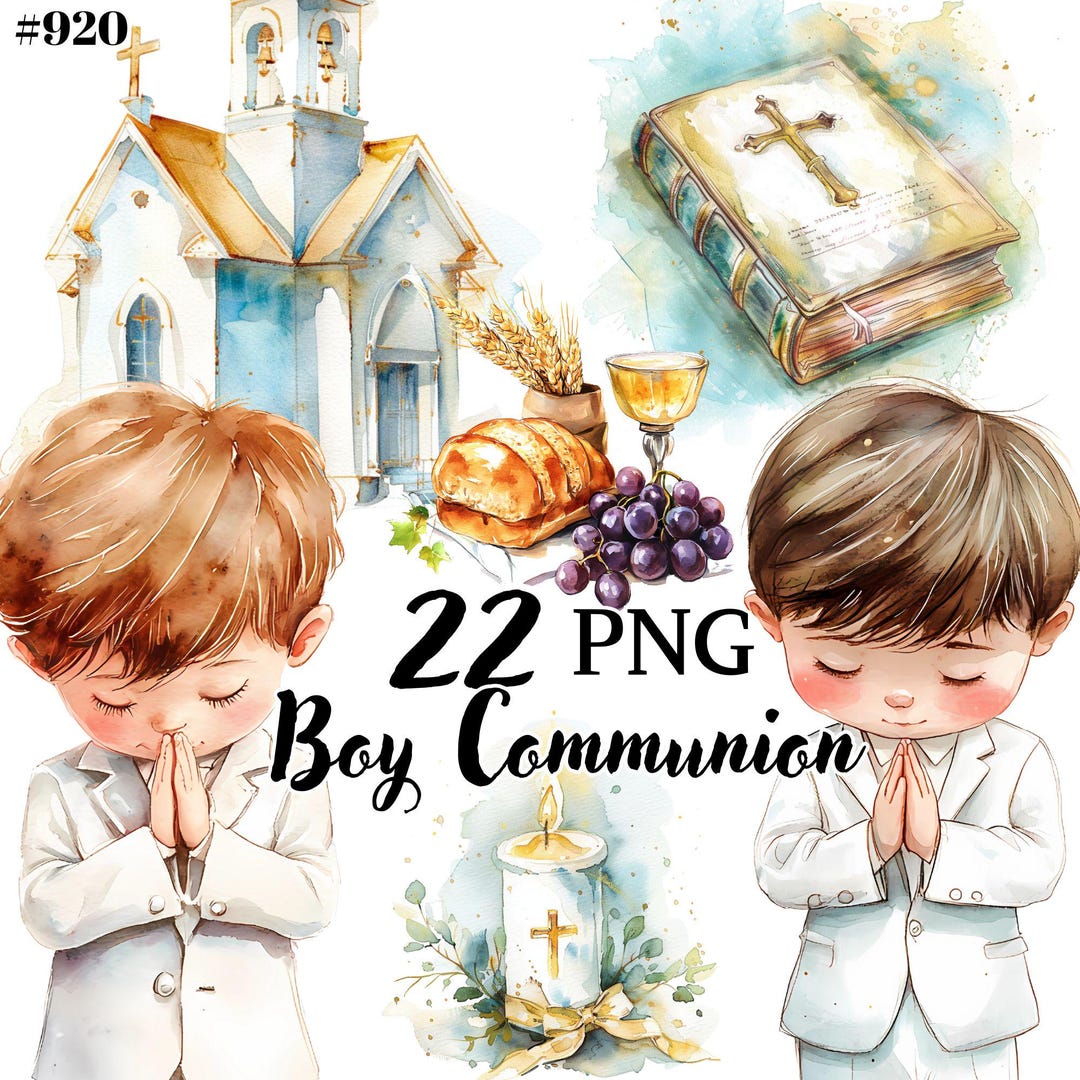 First Communion Clipart, First Holy Communion Clipart, Watercolor Clip ...