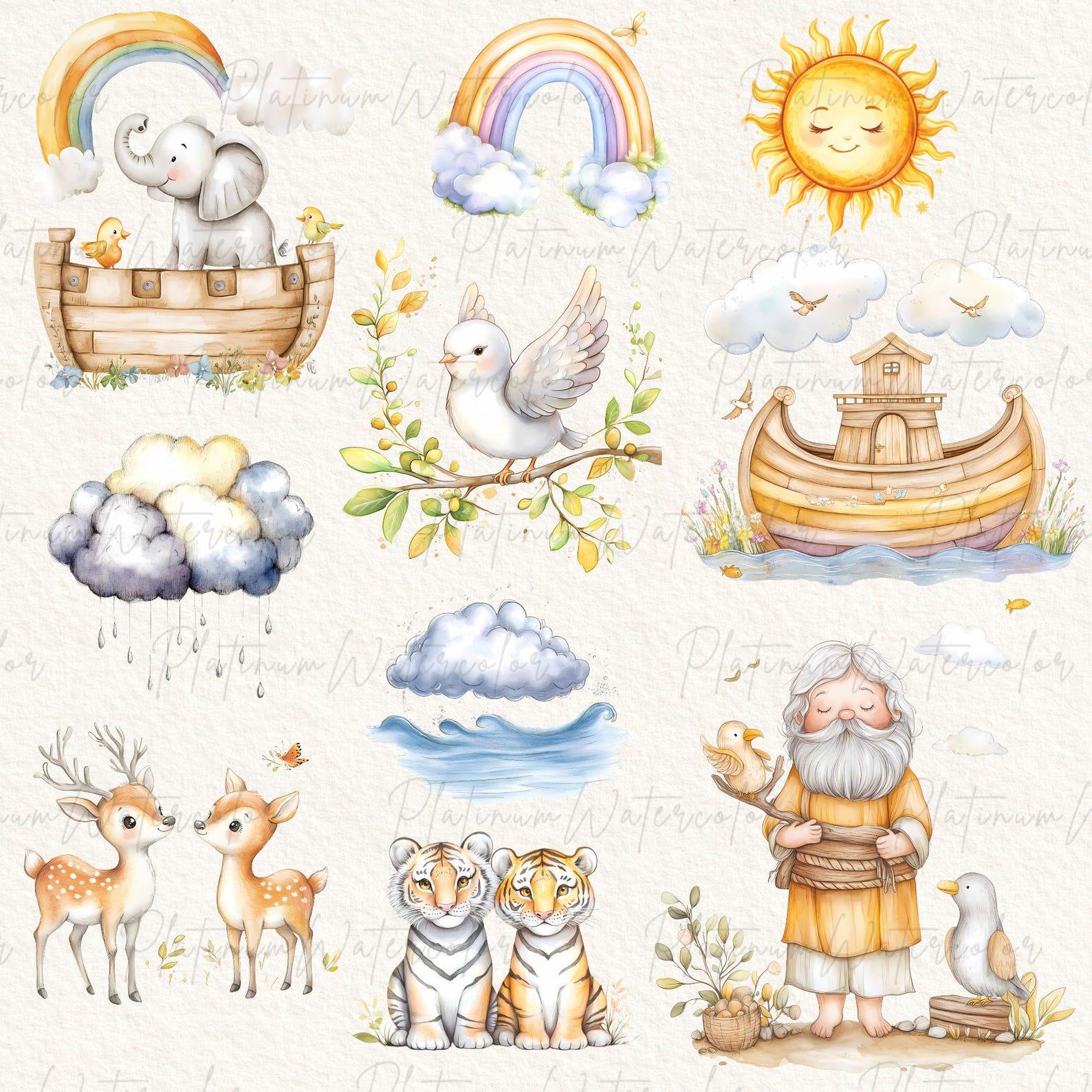 Cute Noah's Ark, Bible Study PNG, Transparent Background, Digital ...