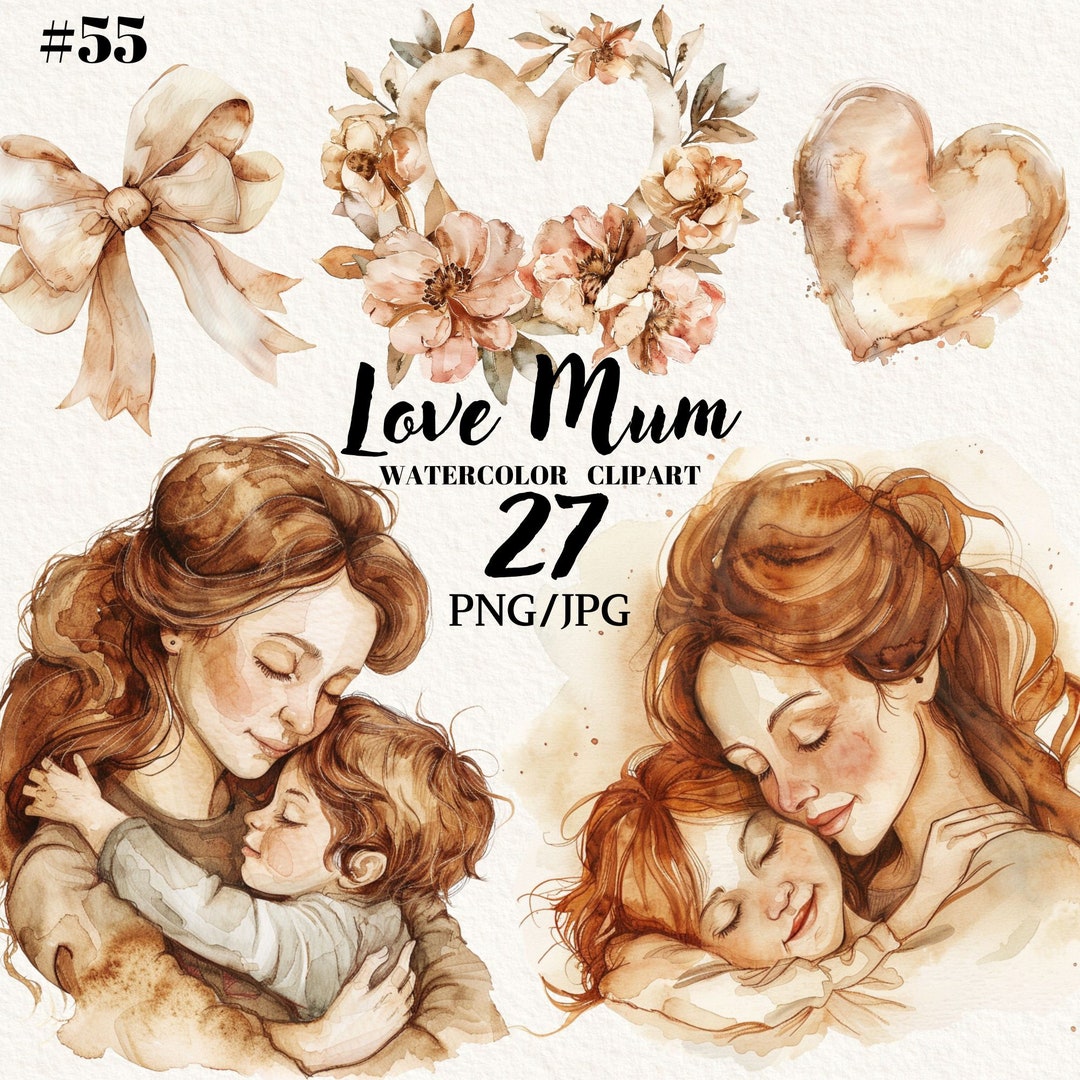 Mothers Day Clipart Bundle, Mom Png, Family Clipart, Transparent ...