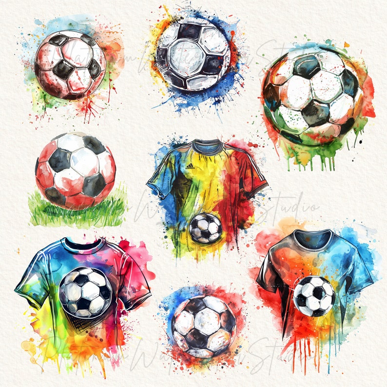 Watercolor Football Clipart, Football T-shitr PNG Clipart, Sports ...