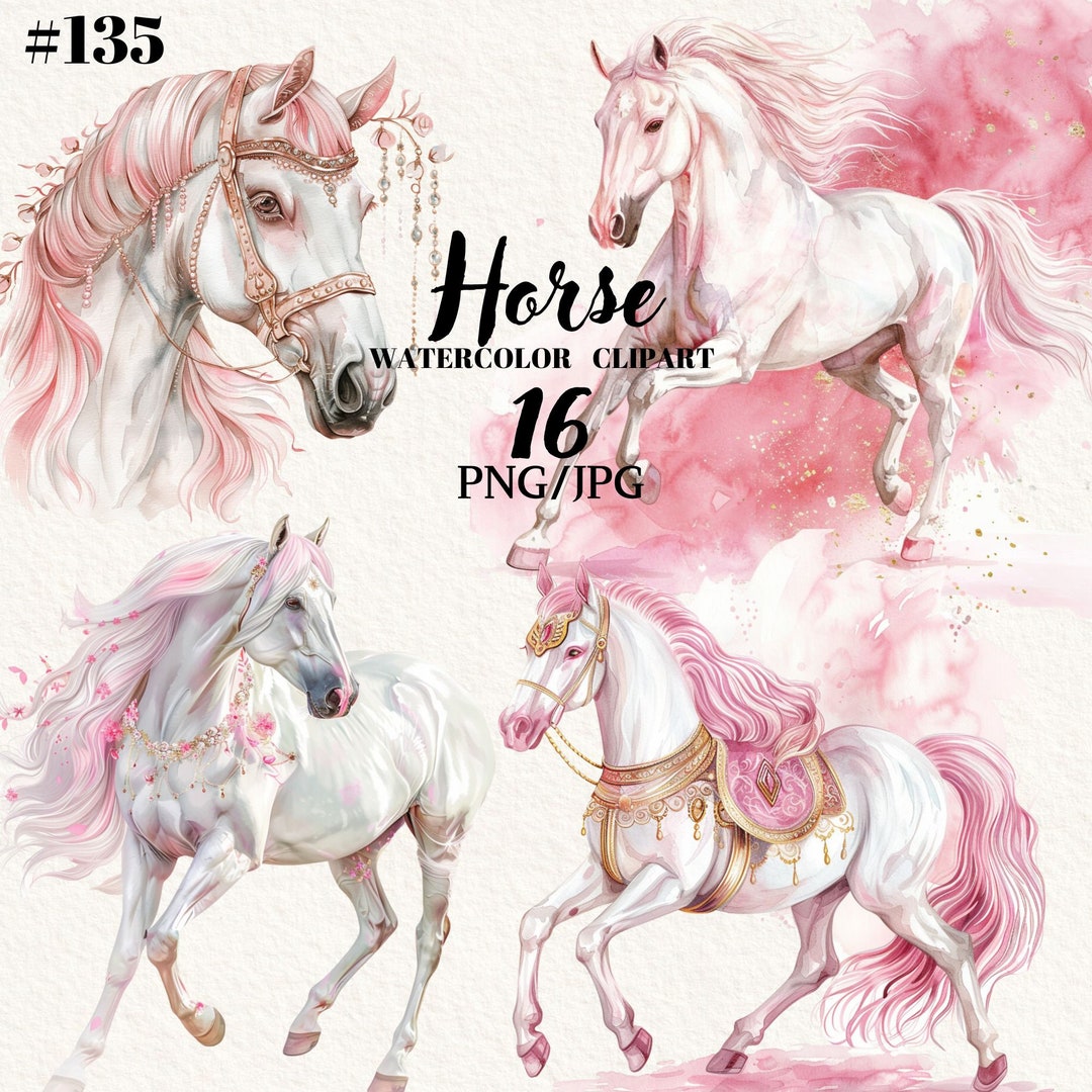 Fairy Tale Horse Clipart, Magical Pony Graphics, Fantasy Animal Art ...