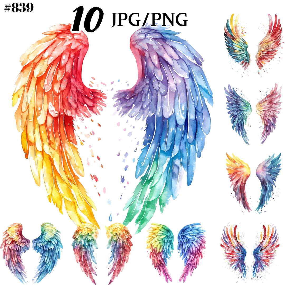 Magical Angel Wings Clipart for Precious Baby Girl Creations - Etsy