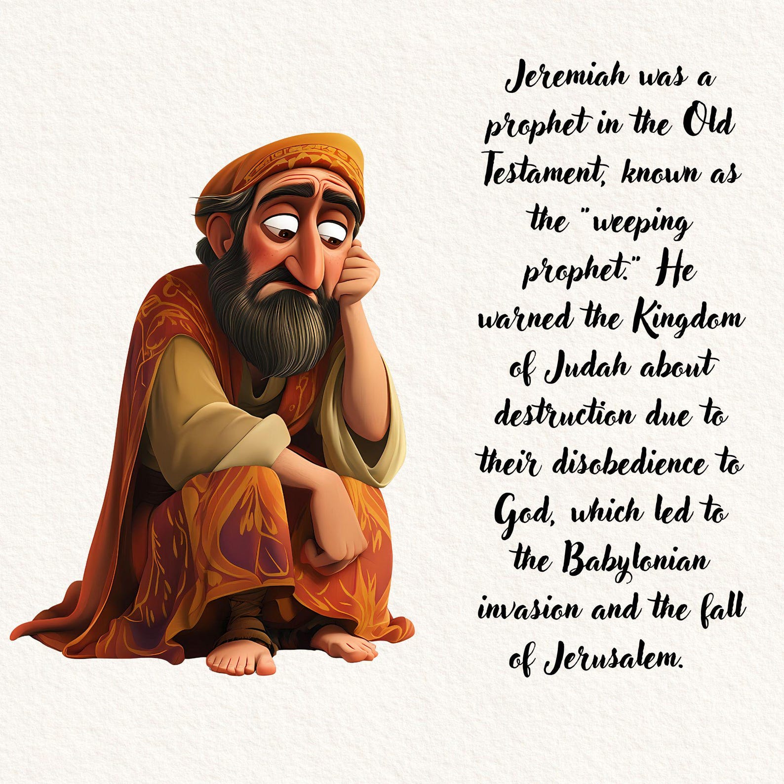 Jeremiah Biblical Characters Clipart Bundle, Transparent Background ...