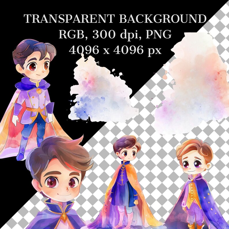 Prince Fairy Tale Clipart Bundle, Nursery Wall Art, Birthday Party ...