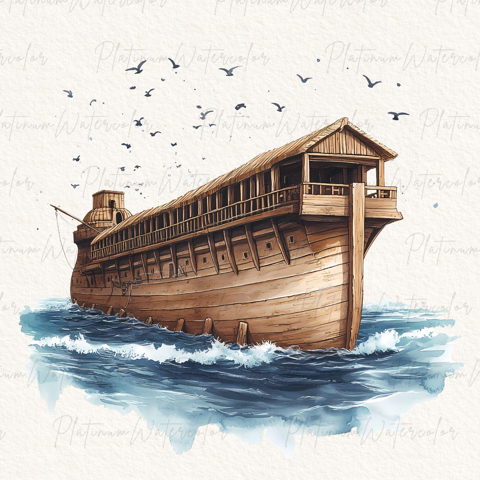 Noah's Ark Clipart, Noah's Ark Nursery, Transparent Background, Digital ...