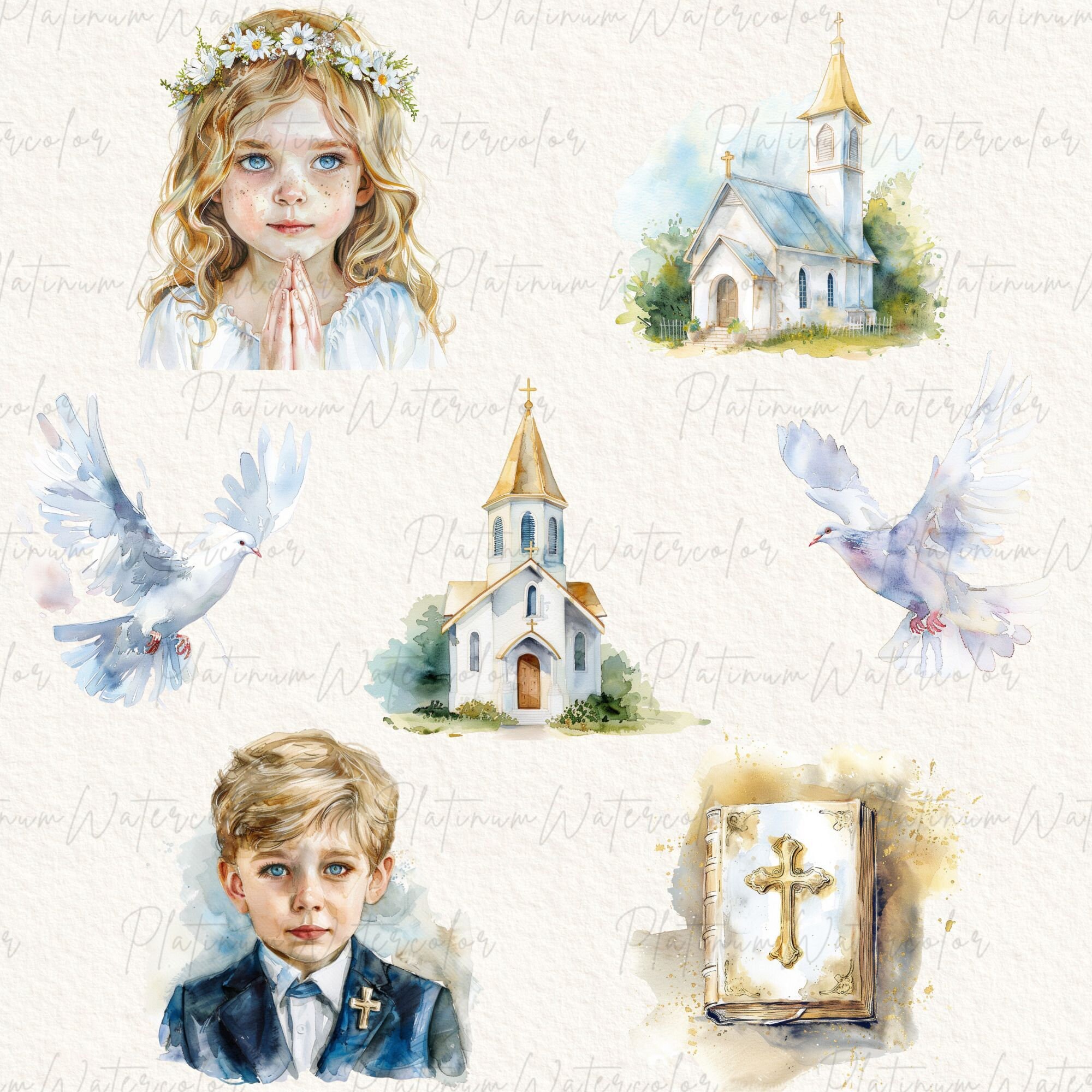 First Holy Communion Clipart, Clipart Bundle, Religious Png ...
