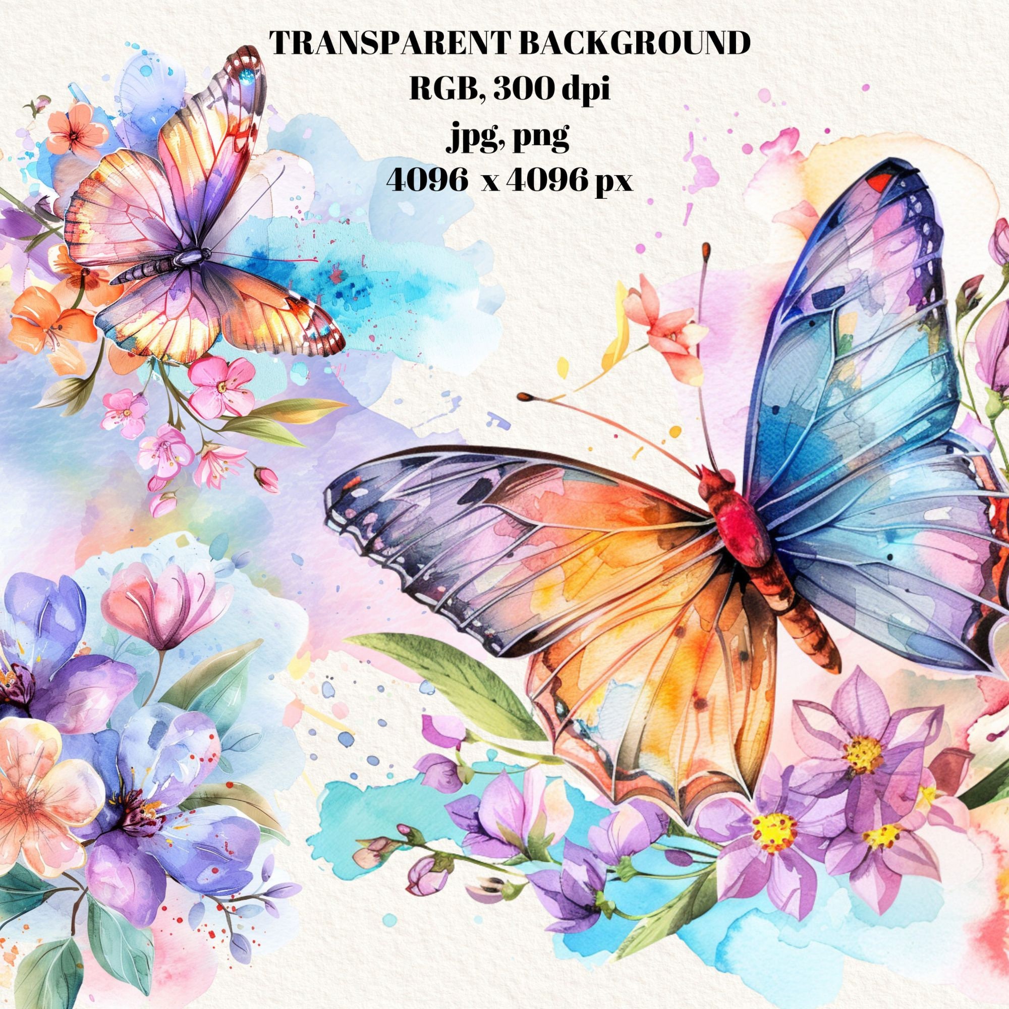 Butterfly Png, Garden Clipart, Spring Clipart, Transparent Background ...