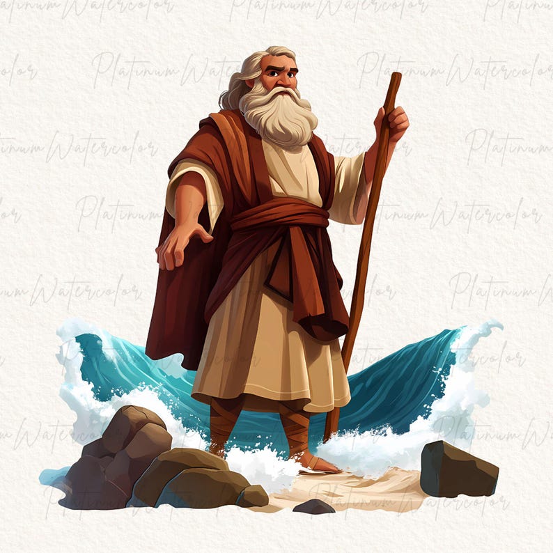 Moses Old Testament Clipart Bundle, Bible Study, Transparent Background ...