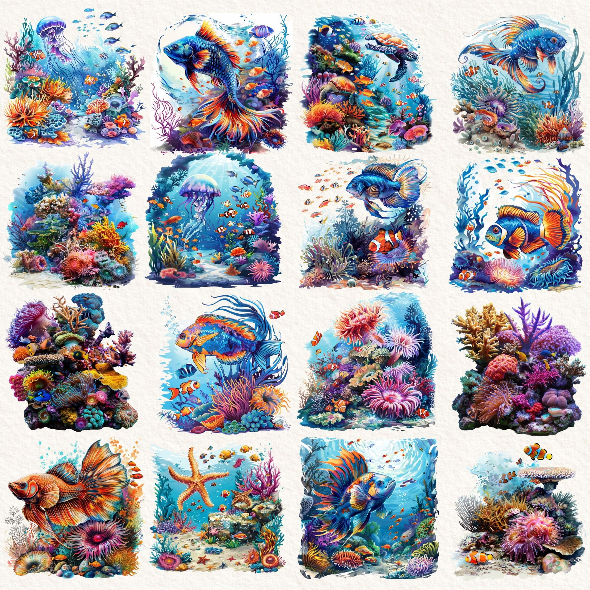 Under the Sea Clipart Bundle, Ocean Clipart, Magical Sea Png ...
