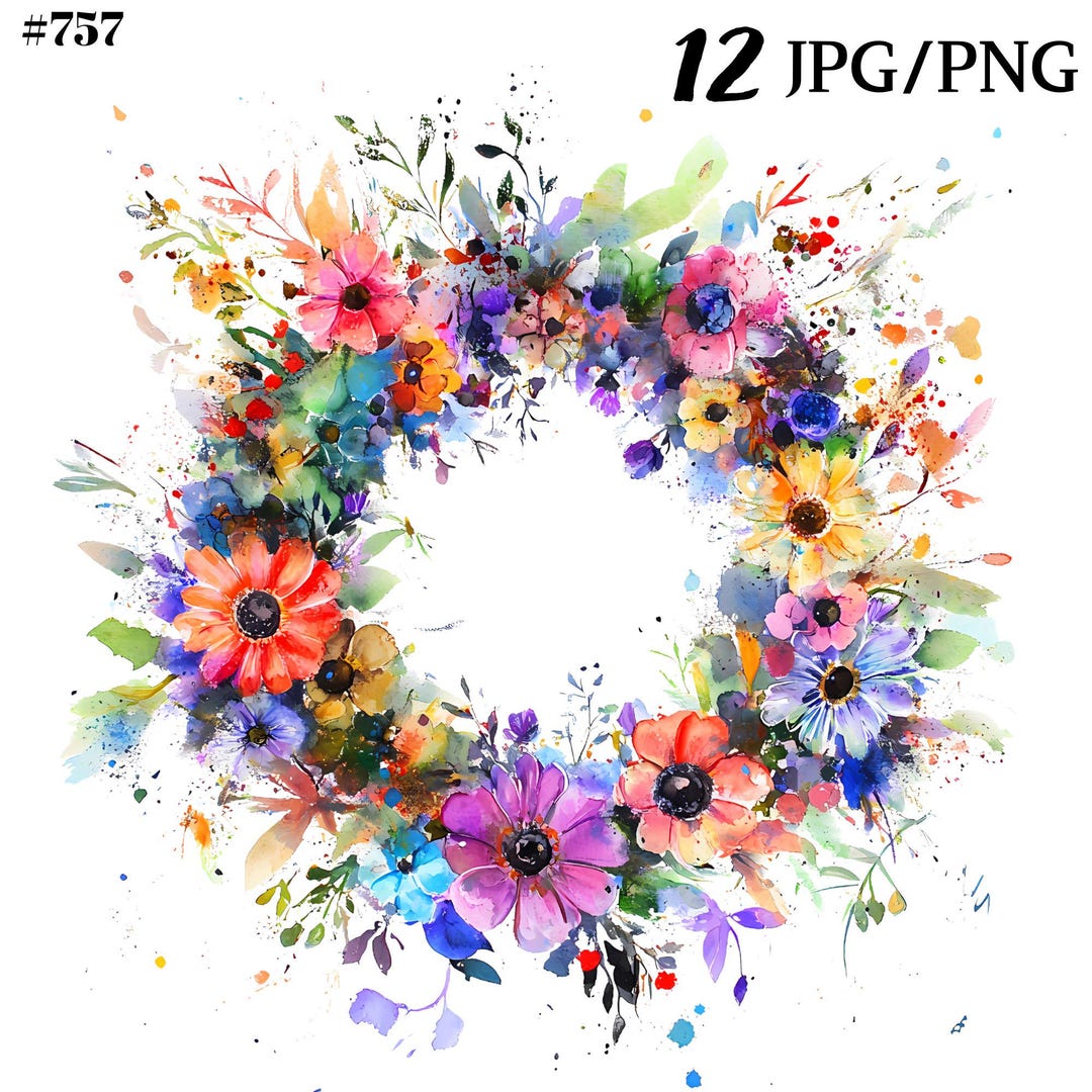 Easter Wreath PNG, Spring Wreath Clipart, Clipart Bundle - Perfect for ...