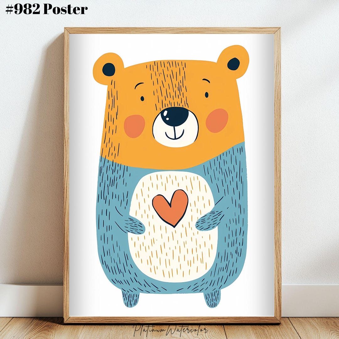 Teddy Bear Poster, Digital Products, Digital Art Print – Designed for a ...