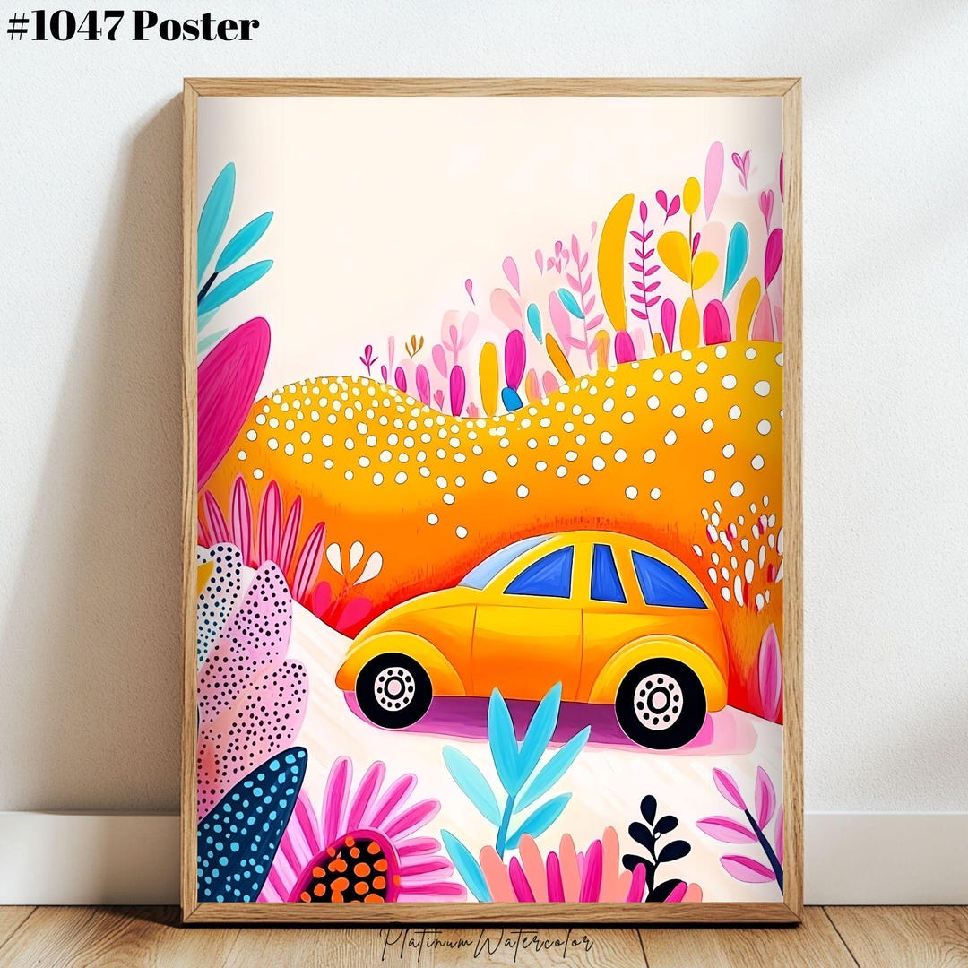 Abstract Art, Car Poster, Colorful Prints, Aesthetic Wall Art – Instant ...