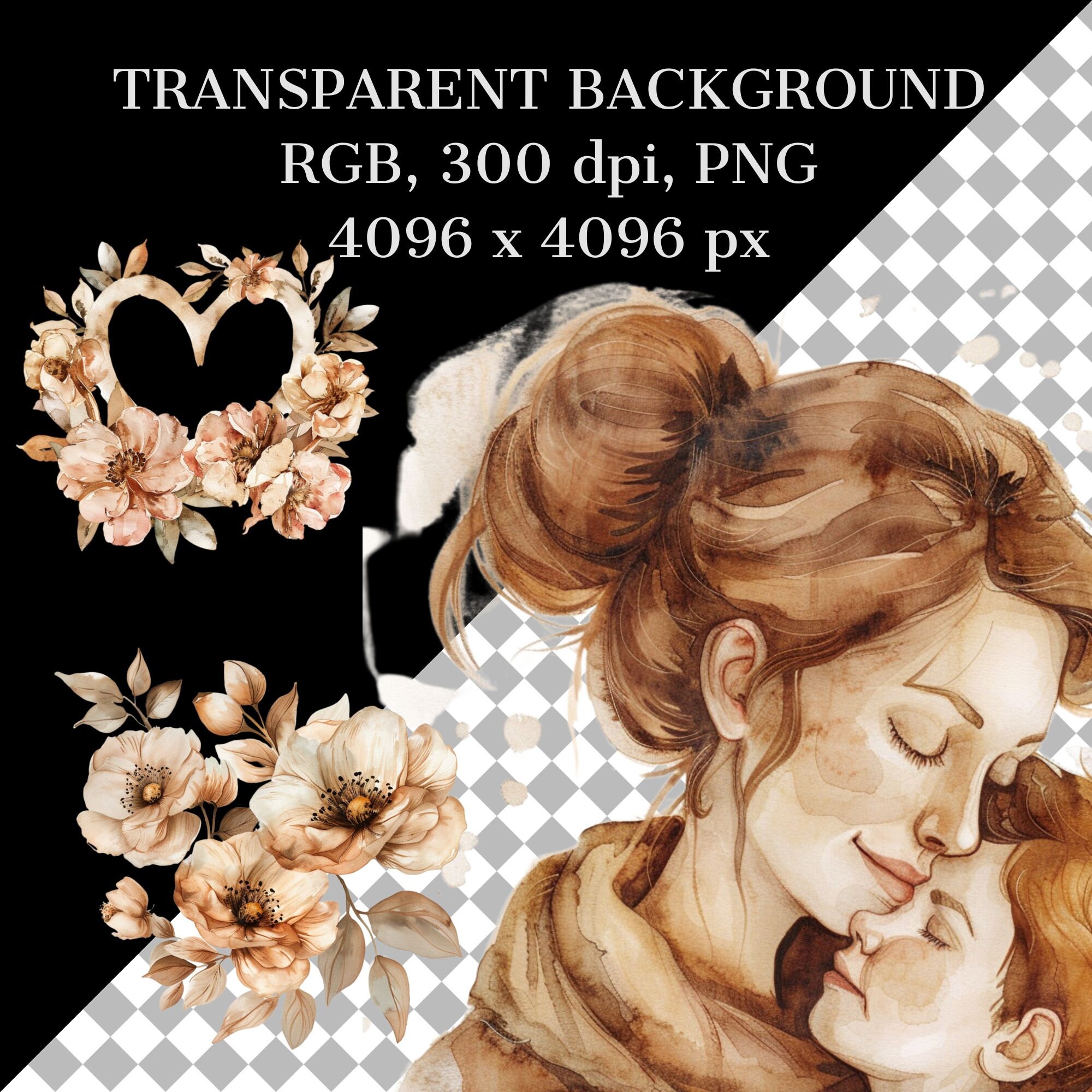 Mothers Day Clipart Bundle, Mom Png, Family Clipart, Transparent ...