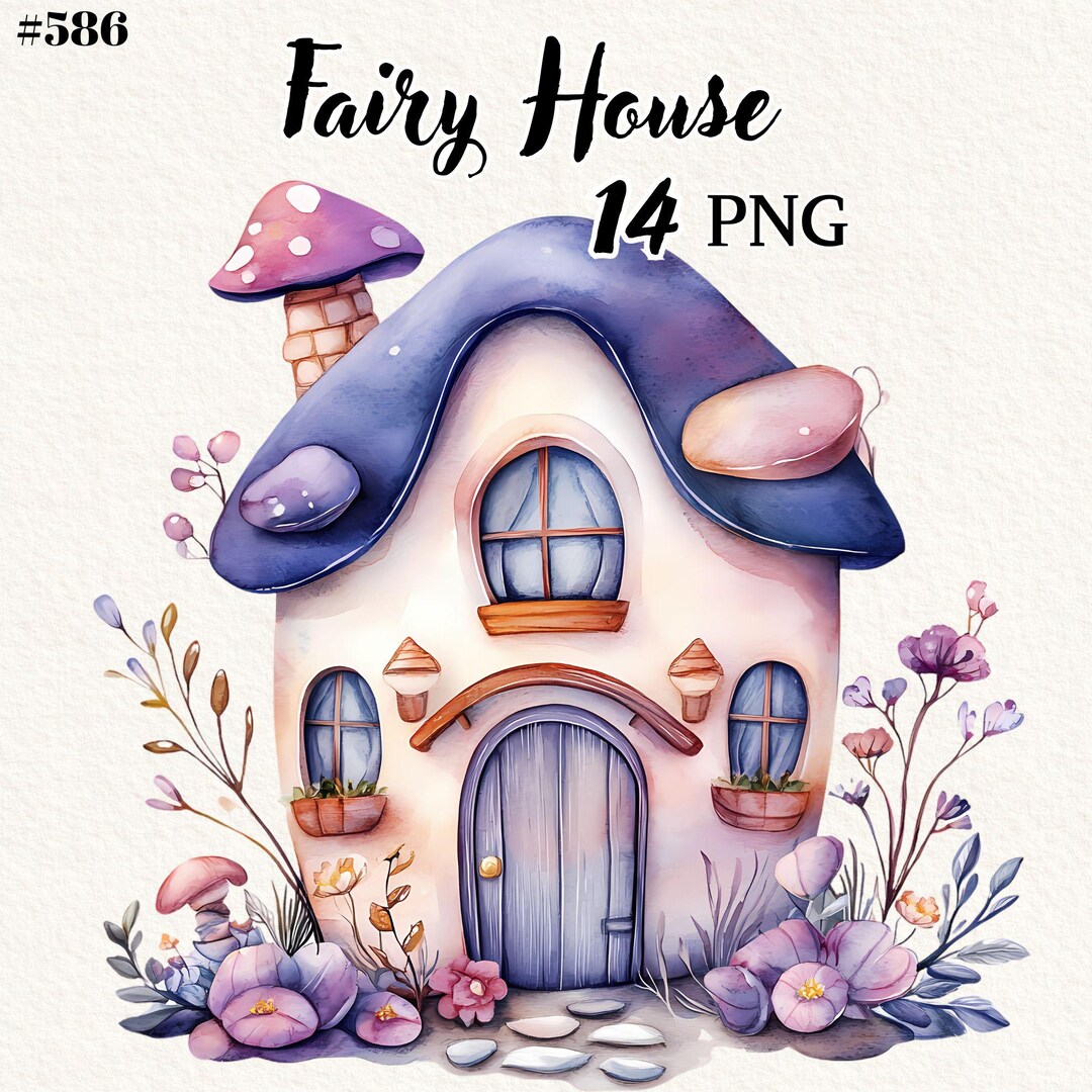 Fairy House Clipart Bundle, Garden Gnome House, Transparent Background ...