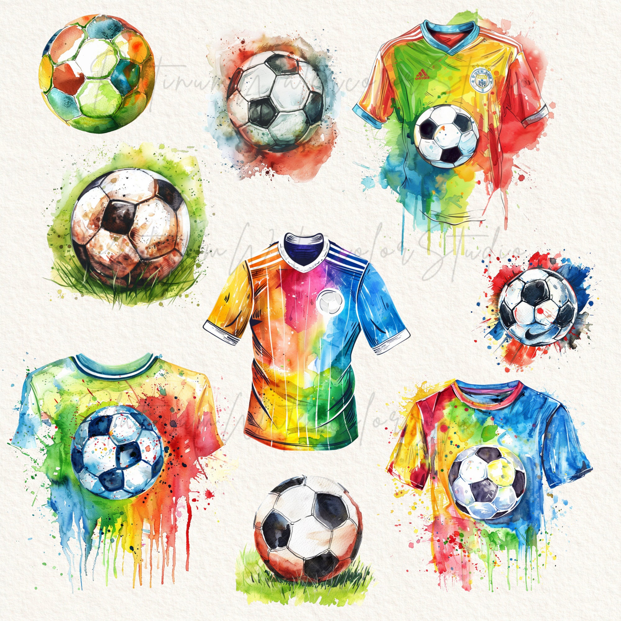 Watercolor Football Clipart, Football T-shitr PNG Clipart, Sports ...