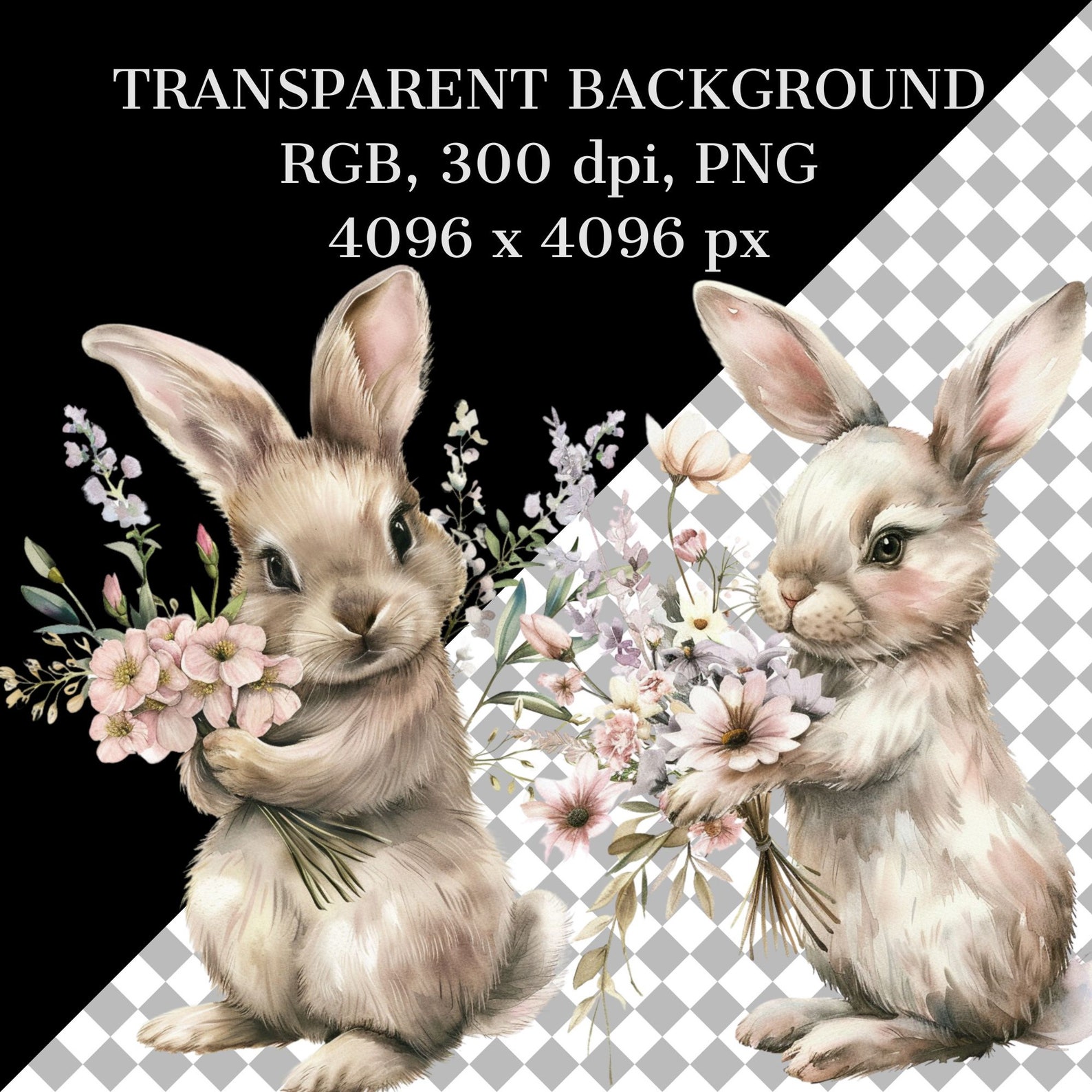 Easter Clipart, Bunny Png, Spring Clipart Easter Rabbit, Children ...