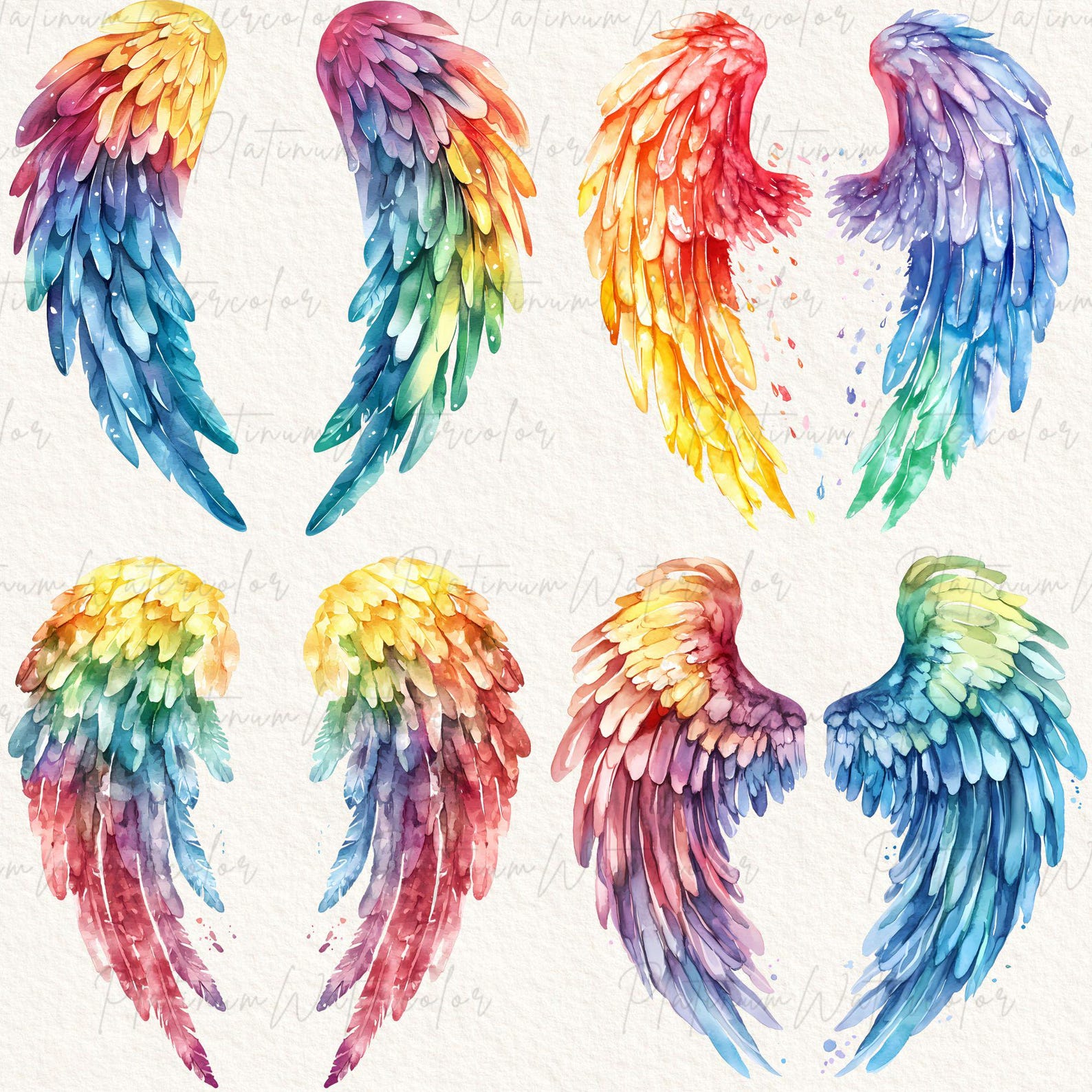 Magical Angel Wings Clipart for Precious Baby Girl Creations - Etsy