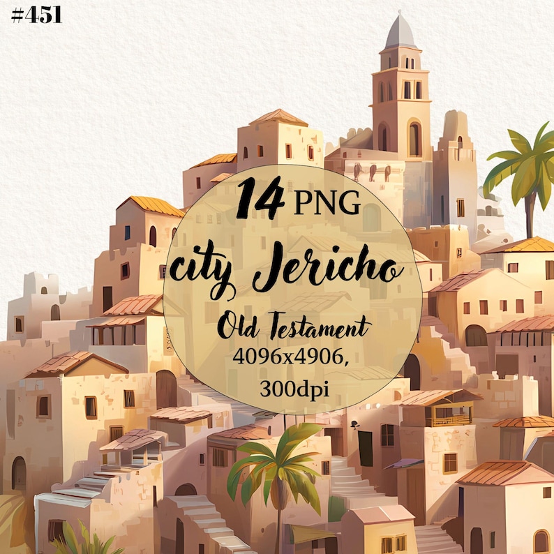 Old Testament City Jericho Clipart Bundle, Bible Study, Transparent ...