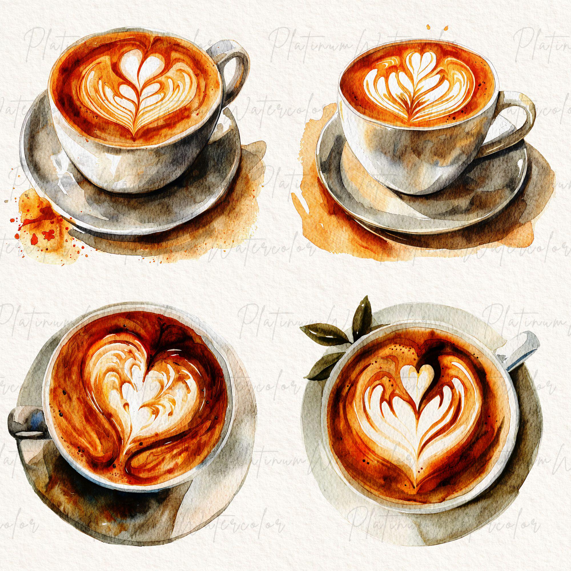 Latte Art Stencils Clipart Cundle, Coffee Cup Clipart, Transparent ...