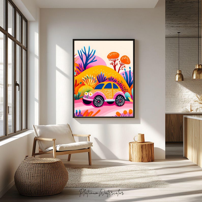 Car Poster, Living Room Wall Art, Digital Poster, Instant Digital ...
