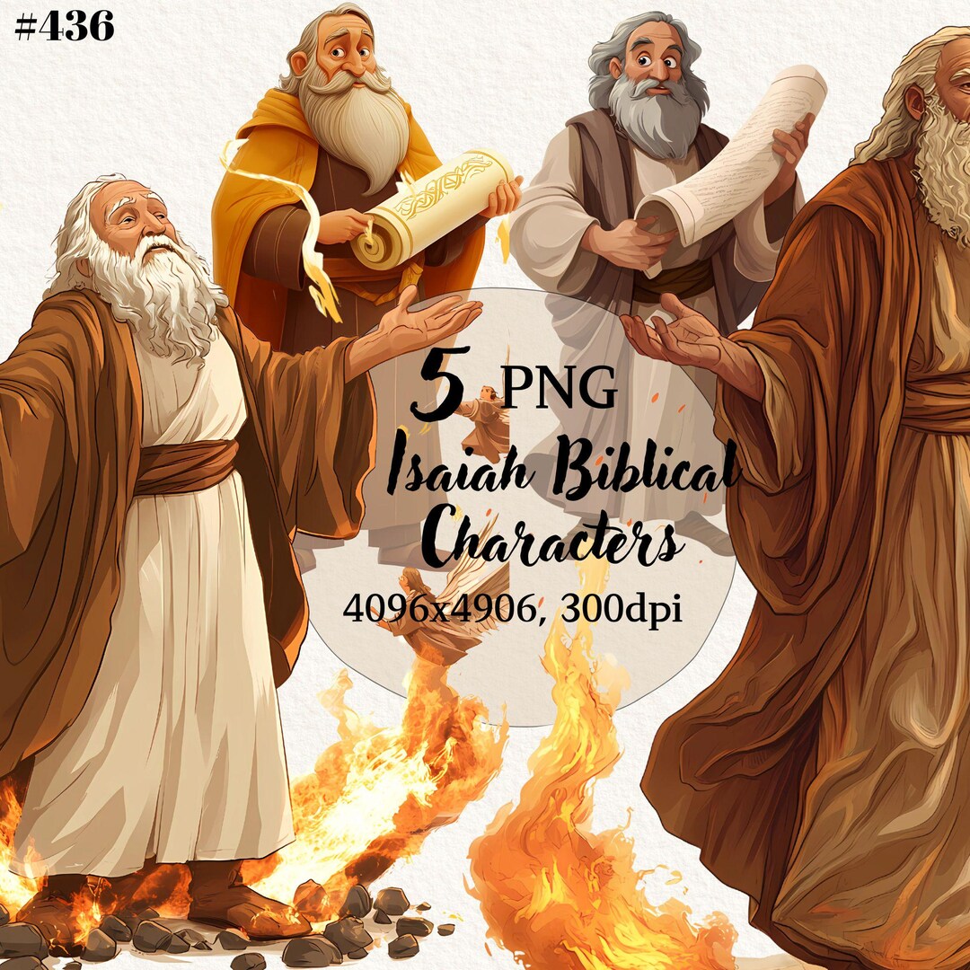 5 Isaiah Biblical Characters Clipart, Bible Study, Transparent ...