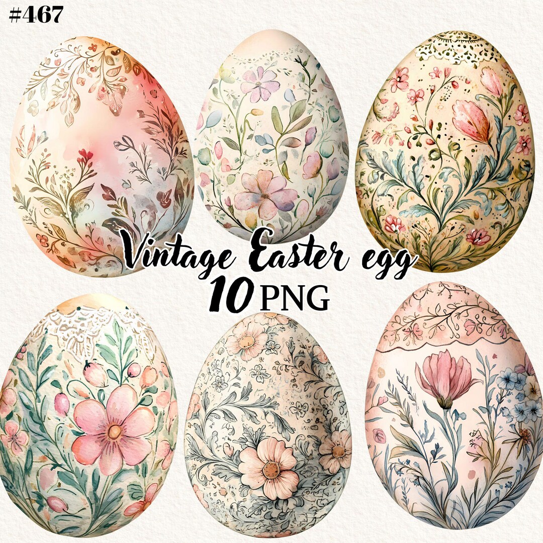 10 Easter PNG Clipart, Vintage Easter Egg, Easter Eggs Clipart ...