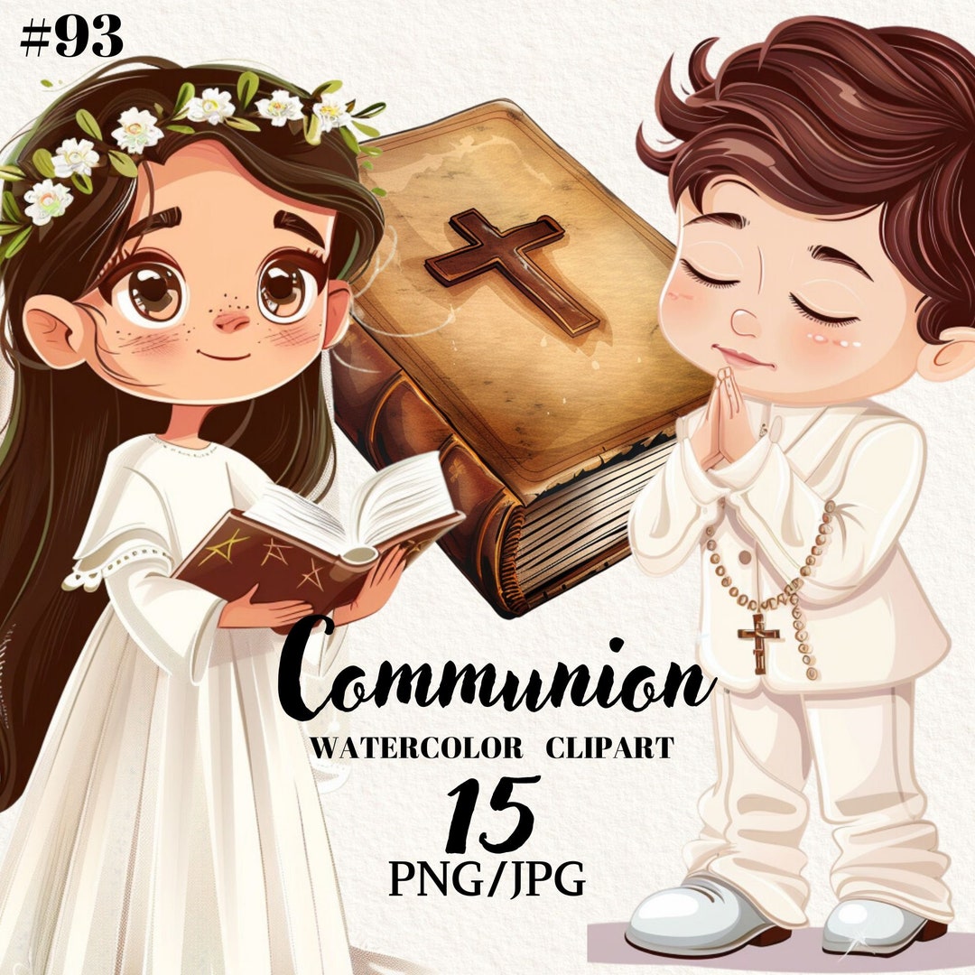 First Communion Clipart, First Holy Communion Clipart, Watercolor Clip ...