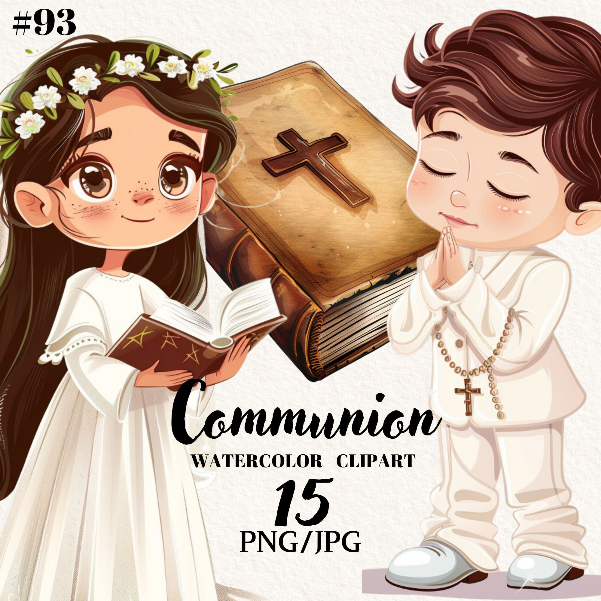 First Communion Clipart, First Holy Communion Clipart, Watercolor Clip ...