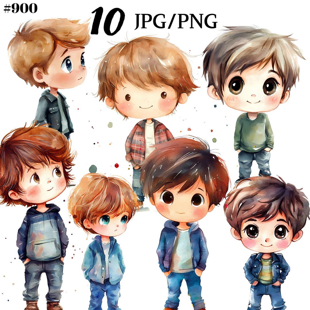 Chibi Clipart, Chibi Boy PNG, Kids Clipart - Perfect for DIY Projects ...