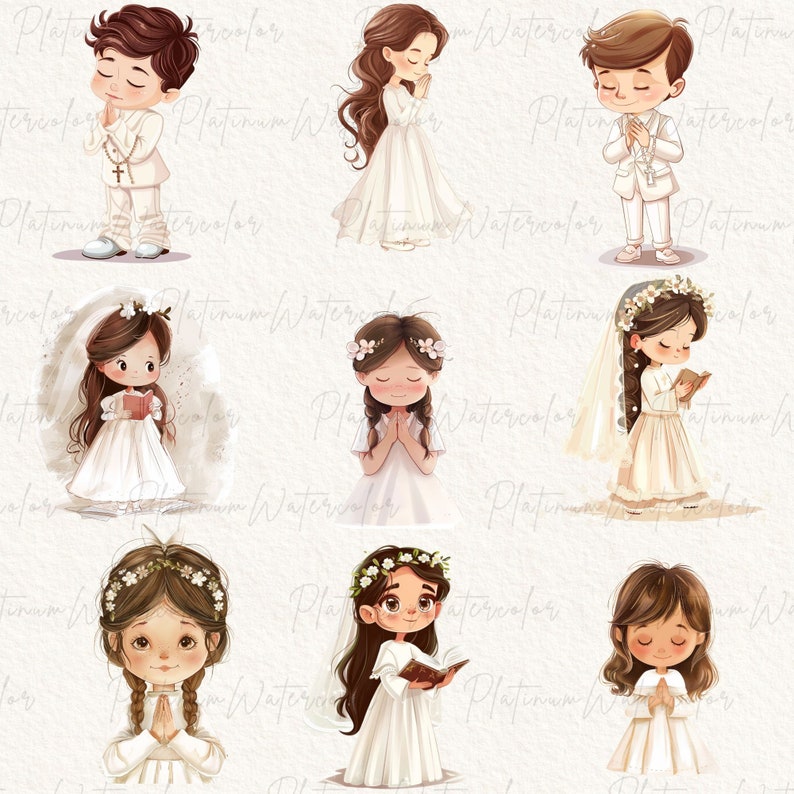 First Communion Clipart, First Holy Communion Clipart, Watercolor Clip ...