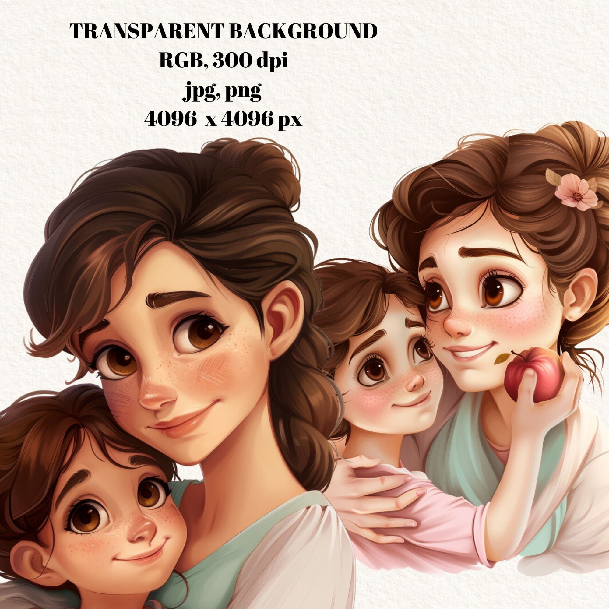 Mothers Day Clipart, Mothers Day Png, 14 Clipart Bundle, Transparent ...