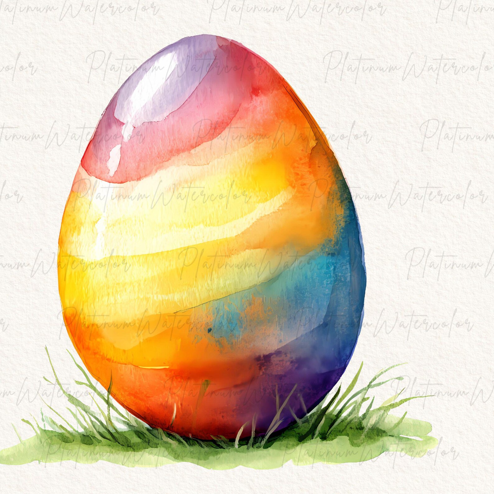 10 Watercolor Easter Egg Clipart Bundle, Easter Egg Png, Rainbow Easter ...