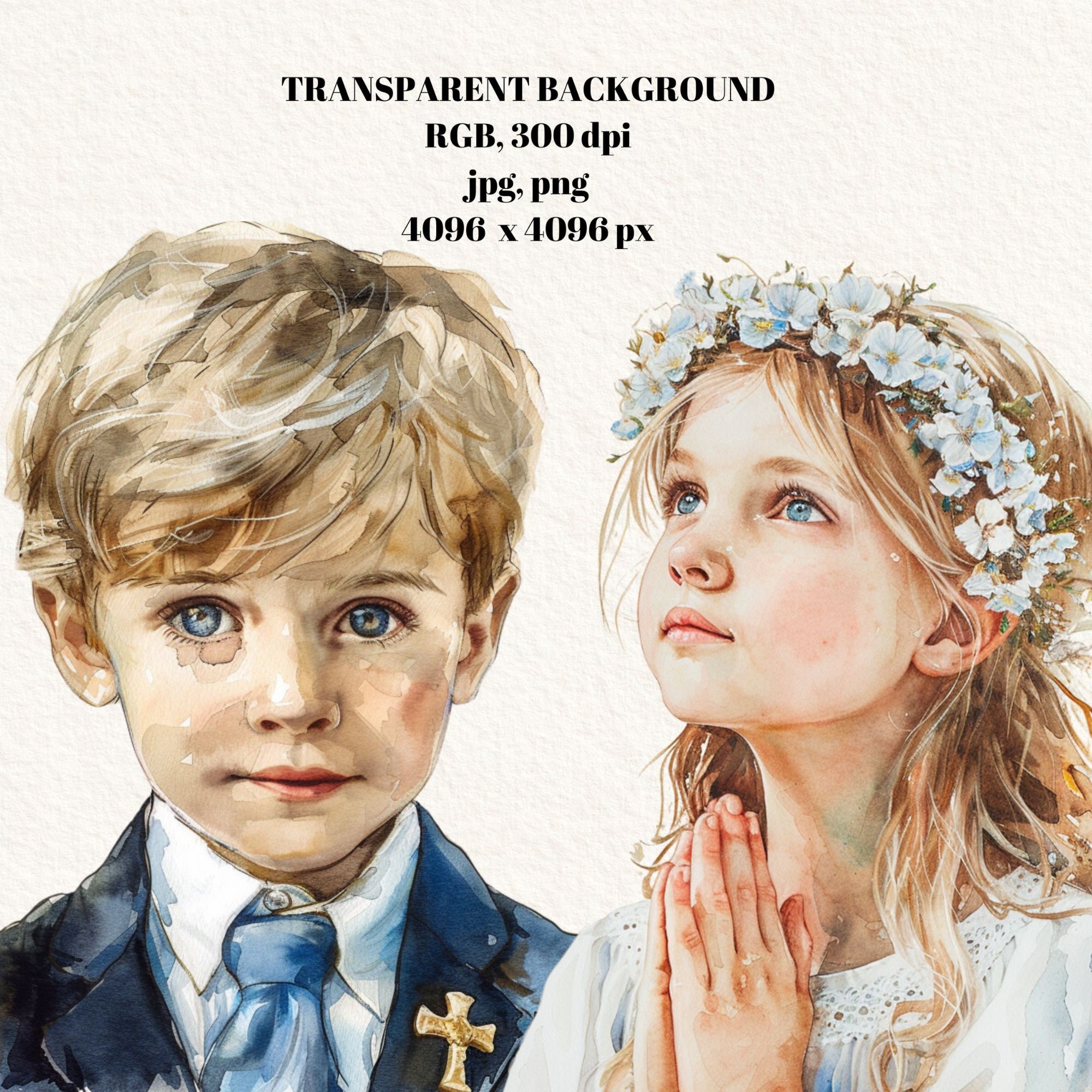 Catholic Watercolor, First Communion Elements, First Holy Communion ...