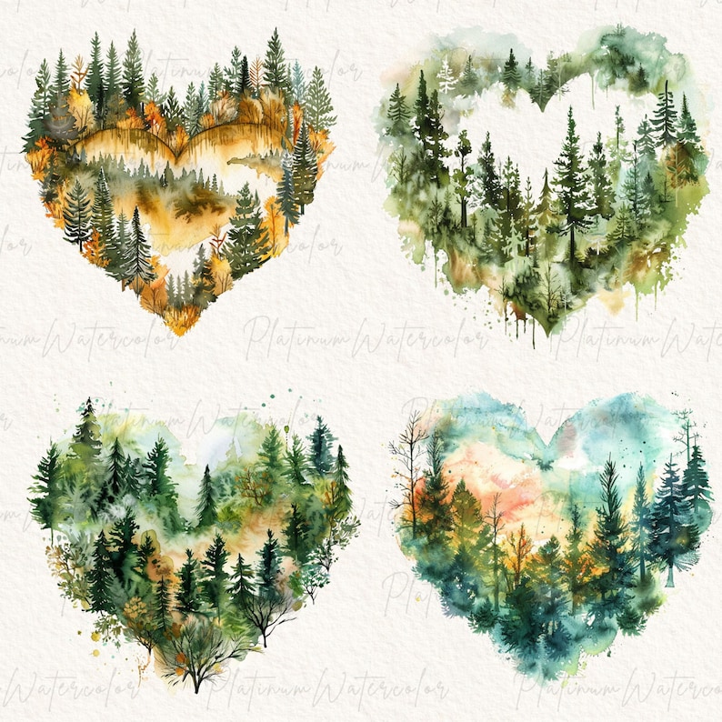 Forest Background Png, Png Overlays Forest, Hearts Clipart, Tree ...
