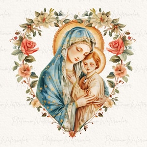 Virgin Mary Clipart Bundle, Catholic Art, Christian Clipart ...