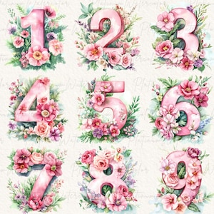 Floral Alphabet Png, Flower Watercolor, Letters Png, Numbers Png ...